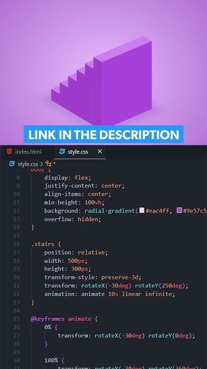 CSS 3D Stairs Animation 🎢 #shorts #css #html #coding #programming #code #html5 - YouTube