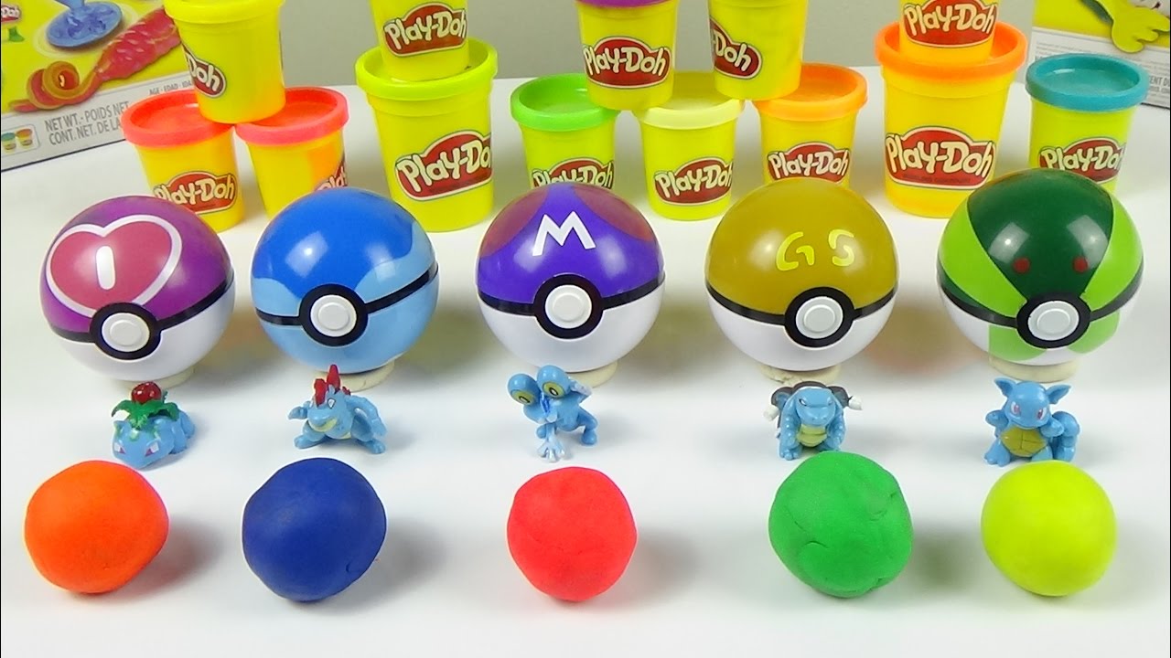 Learn Colors with Play Doh - Learn Color and Openning Pokemon Ball ...