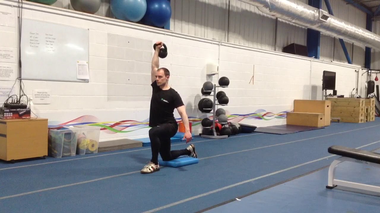 Half-Kneeling KB Press - YouTube