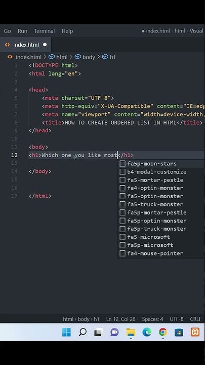 How To Create Ordered List In Html Html Css Shorts List Youtube 