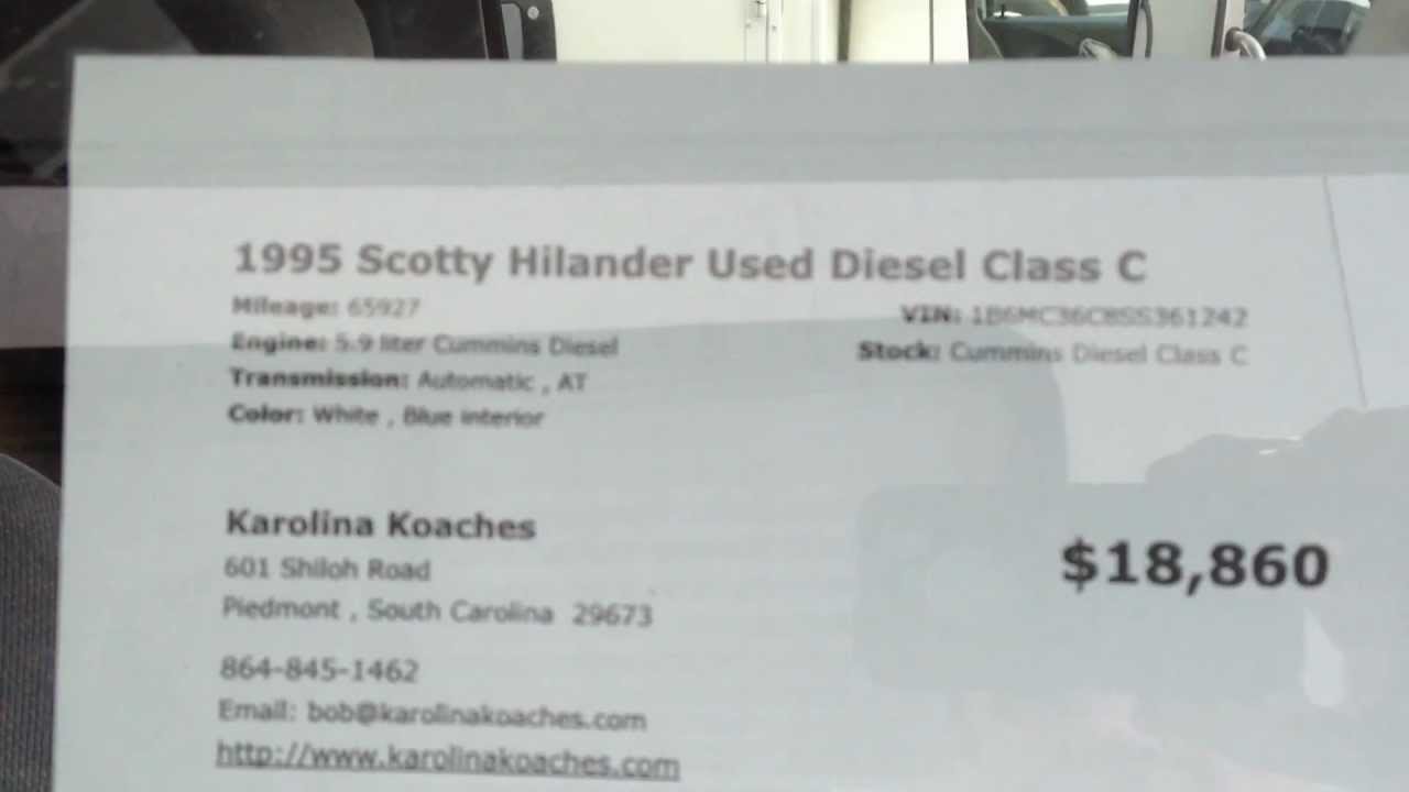 1996 Dodge Chassis Class C RV Cummins Diesel Scotty Highlander - YouTube