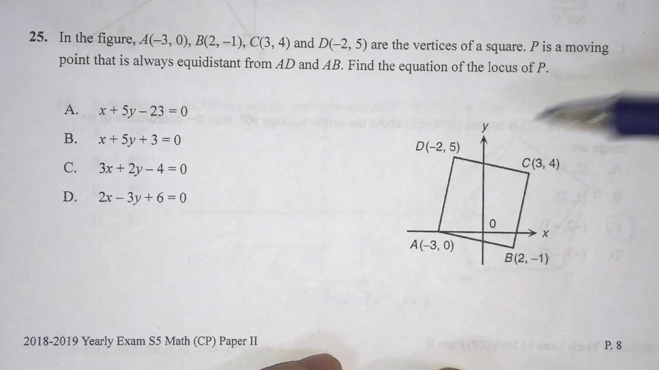 1819 YE S5 MC Q25 Locus, angle bisector - YouTube