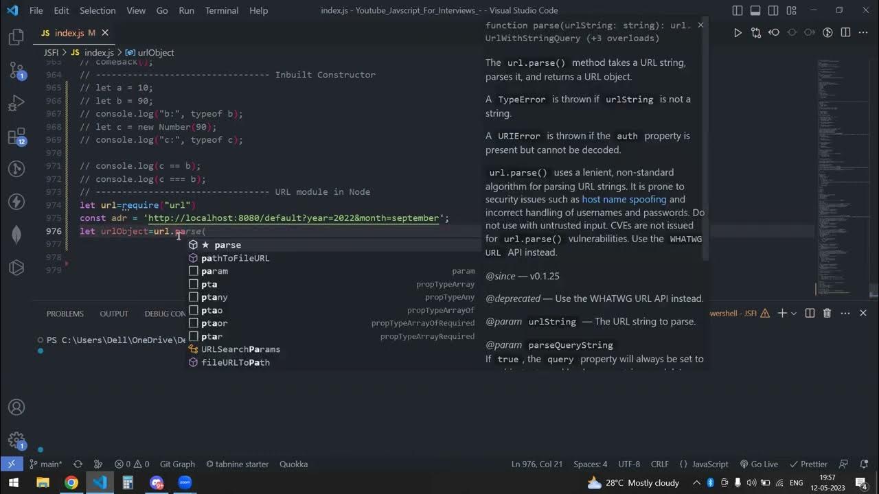 url module in Node - YouTube