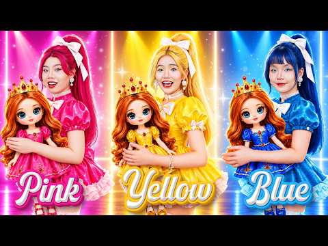 Pink Vs Blue Vs Yellow Girl At Doll Makeover Transformation!