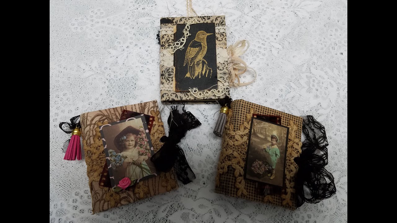 Vintage 1909 Tattered Bird Mini Journal & other mini's - YouTube