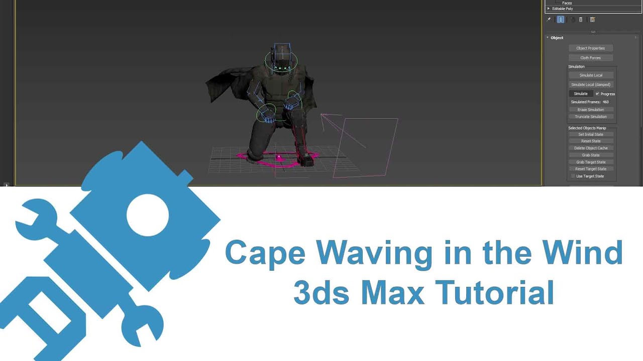 Cape Waving in Wind Tutorial in 3ds Max - YouTube