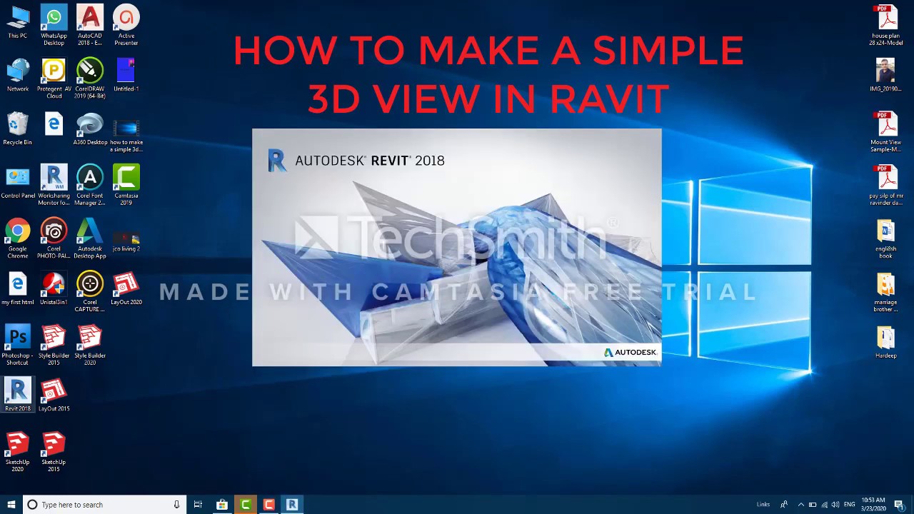 how to make a simple 3D view in ravit autodesk - YouTube