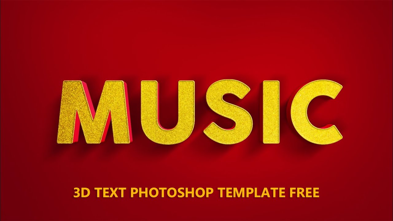 MUSIC 3D Text Editable Photoshop | FREE PSD Style 125 - YouTube