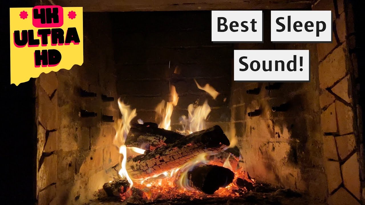 🔥 4K Cozy Crackling Fireplace Sounds for Sleep 🔥White Noise for Sleep 🔥 ...