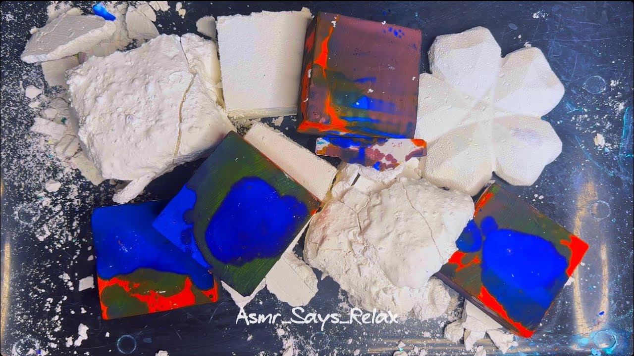 ASMR | Pasted Soft Clouds | Dyed Gym Chalk | Powder Play - YouTube