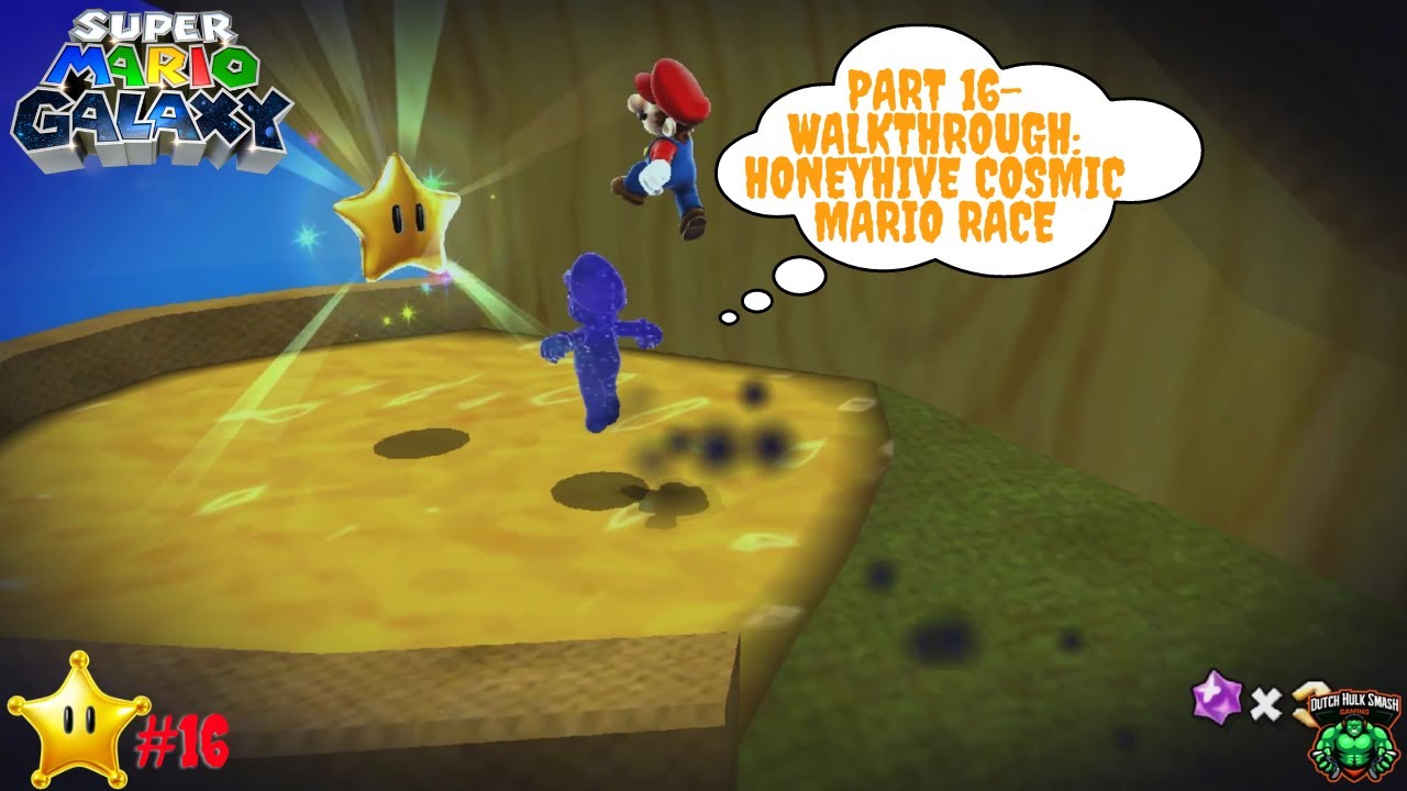 Super Mario Galaxy- (Part 16) Honeyhive Galaxy: Honeyhive Cosmic Mario ...