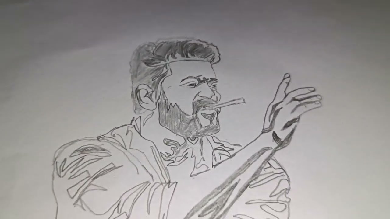 LEO VIJAY IMAGES DRAWING easy and simple pencil drawing ilayathalapathy ...