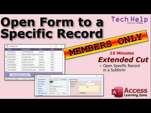 Open Form to a Specific Record MEMBERS ONLY EXTENDED CUT open specific ...