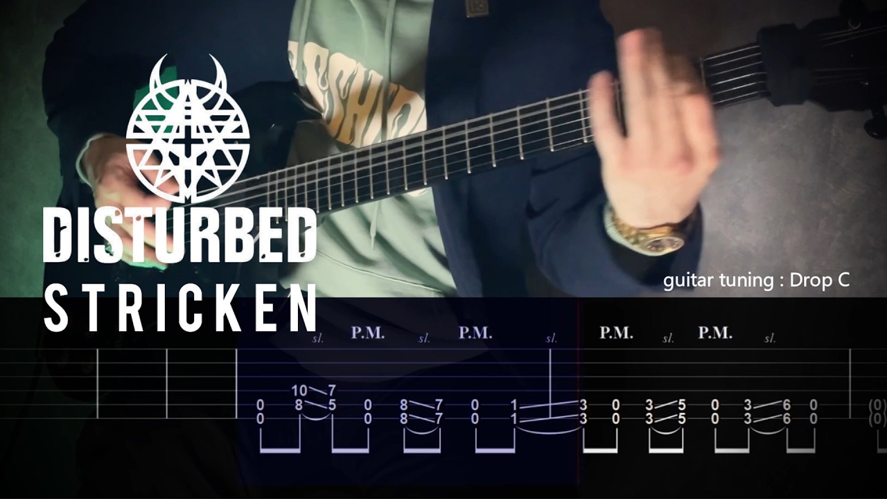 Disturbed - Stricken (Guitar TAB Guitar cover ギター練習用 ギタータブ譜) - YouTube