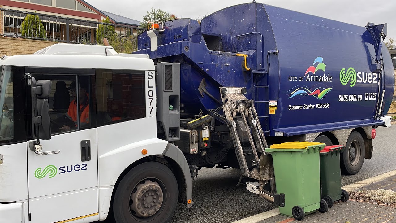 City of Rockingham recycling with a city of Armadale truck (SL077 ...