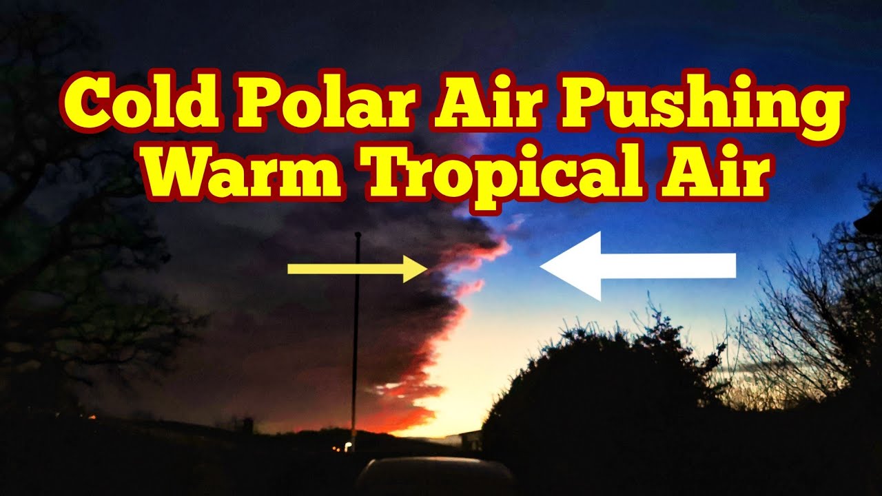 Cold Polar Front Pushing South Warm Tropical Weather, Clear Sky Ahead ...