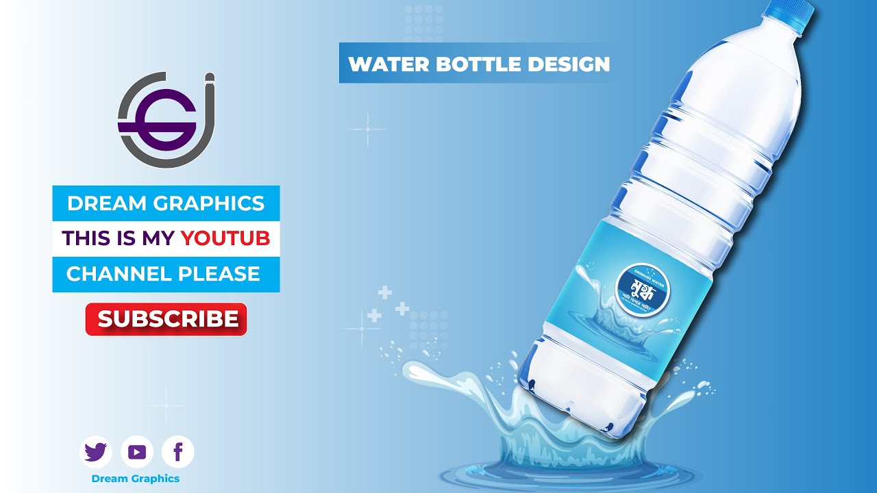 Water Bottle Design Adobe Illustrator//2024// "Mugdho" - YouTube