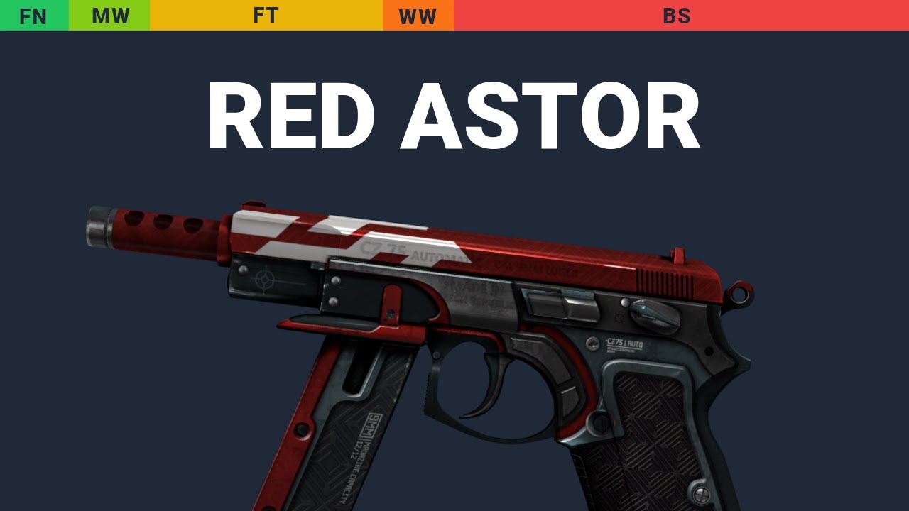CZ75-Auto Red Astor - Skin Float And Wear Preview - YouTube