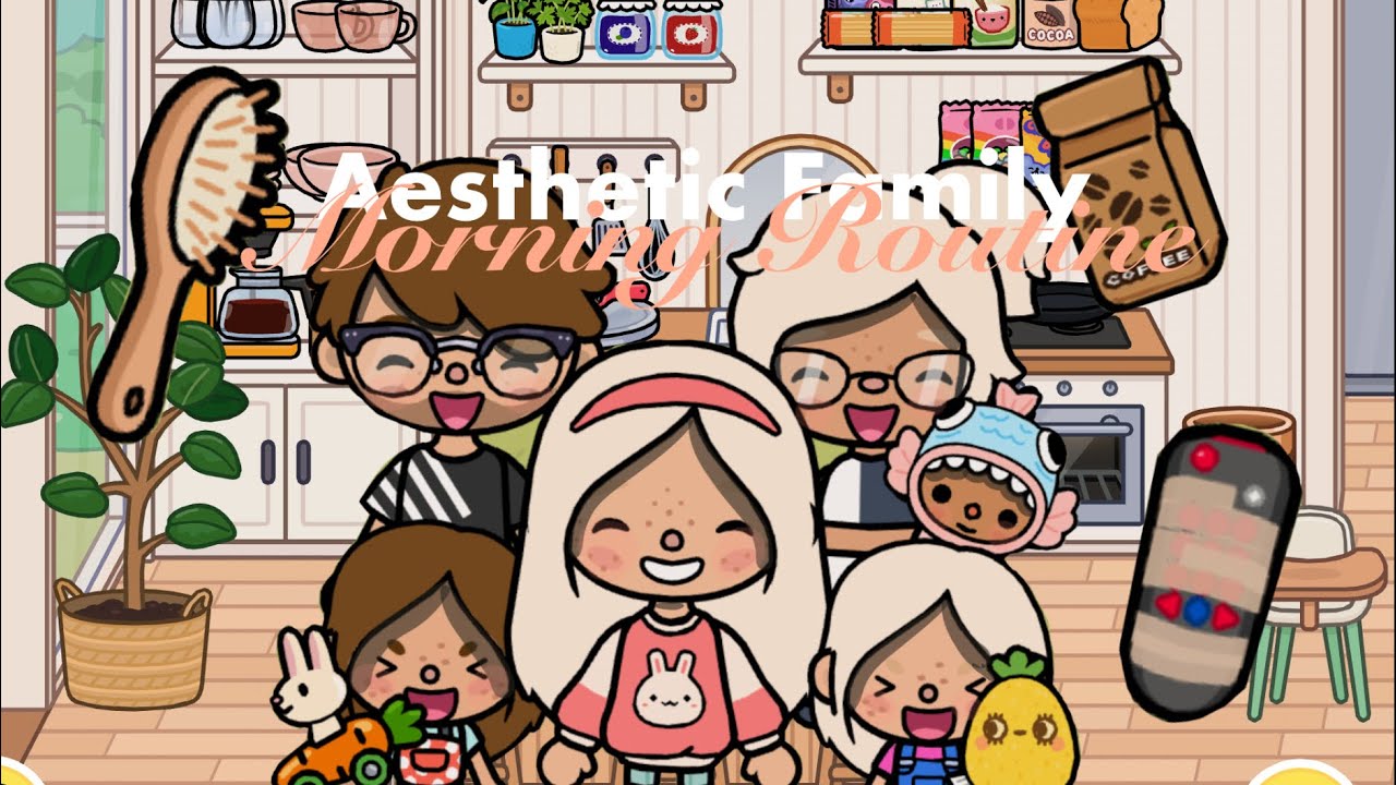 Aesthetic Family morning routine| *with voice* | Toca boca role play ...