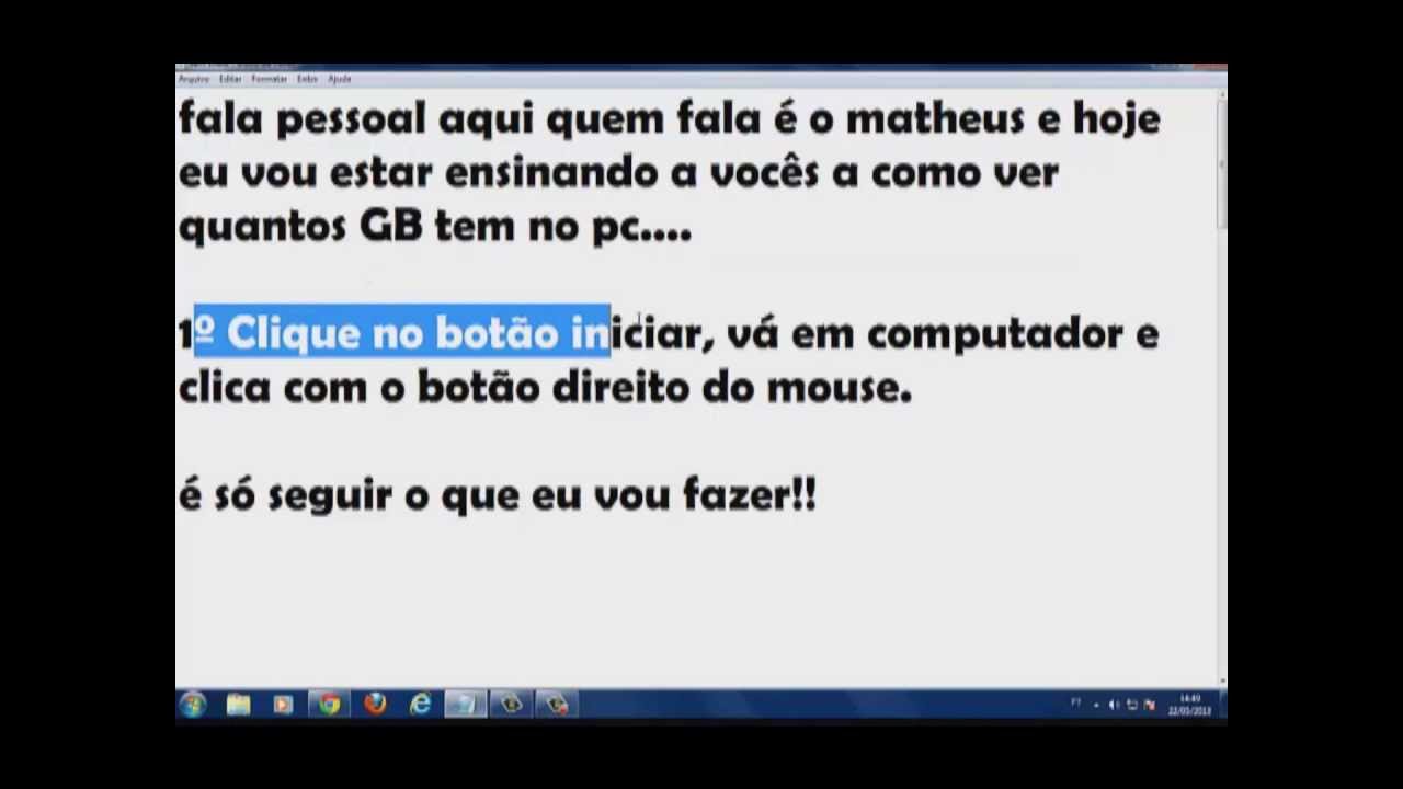 Descubra Quantos Gb Tem No Pc YouTube descubra-quantos-gb-tem-no-pc-youtube