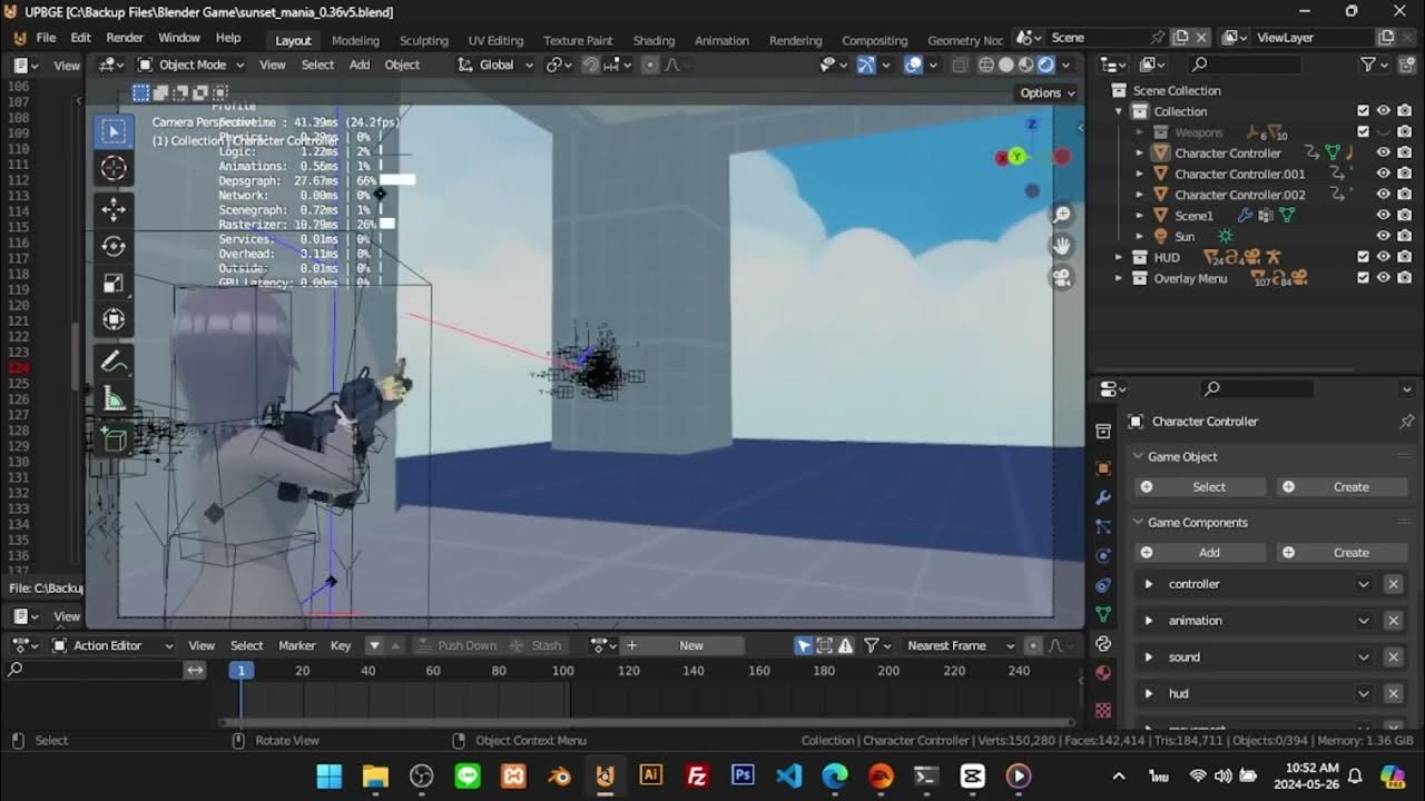 Shooting System with hitbox using Ray (UPBGE Python Components) - YouTube