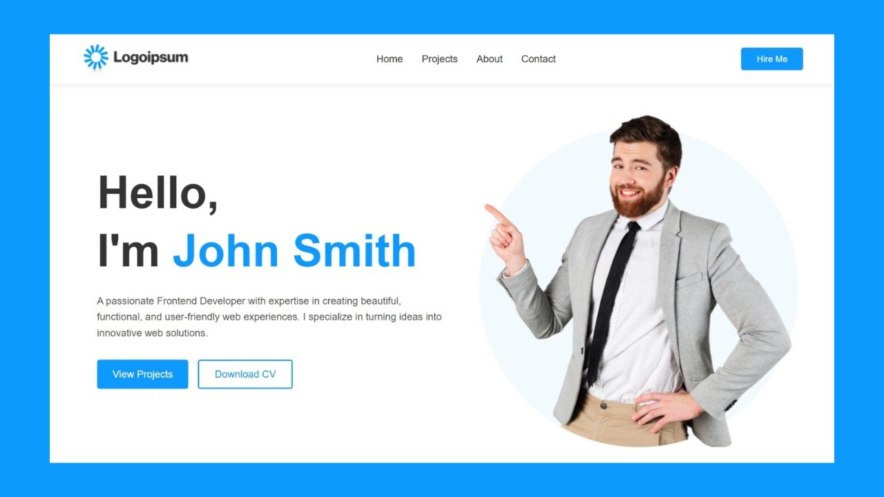 Responsive Portfolio Website HTML CSS & JavaScript || Free Source Code ...