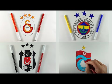 GALATASARAY, FENERBAHÇE, BEŞİKTAŞ, TRABZONSPOR LOGOSU NASIL ÇİZİLİR - GS, FB, BJK, TS Amblem Çizimi
