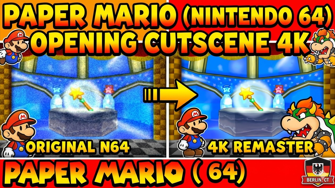 Paper Mario (Nintendo 64) Opening Cutscene AI Upscale 4K Ultra HD - YouTube