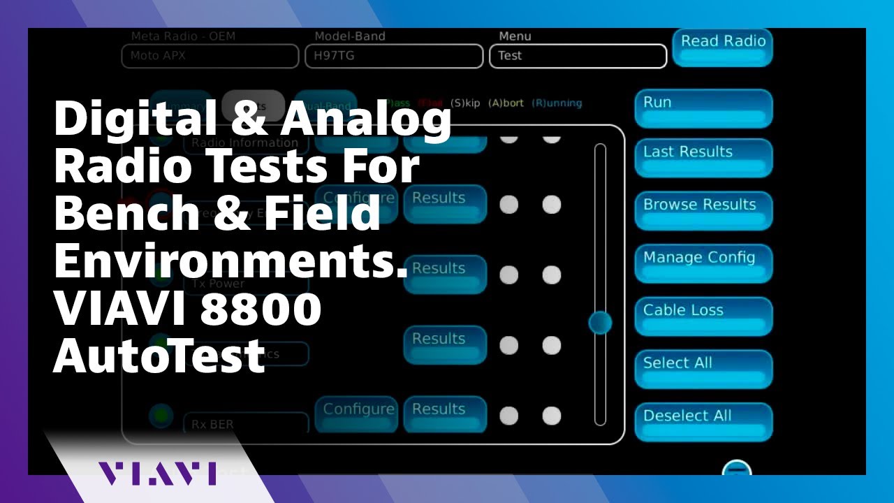 Digital & Analog Radio Tests For Bench & Field Environments. VIAVI 8800 ...
