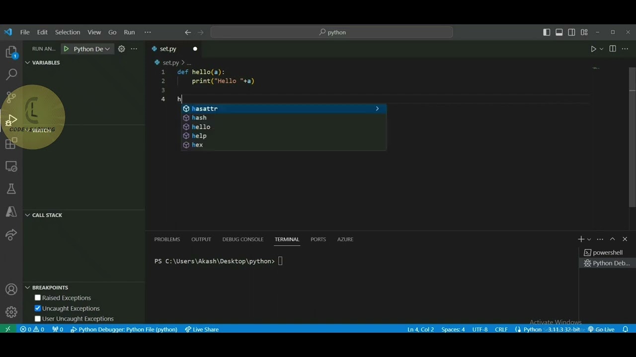 Python Function 2 Passing Argument Codelearning Youtube 7812