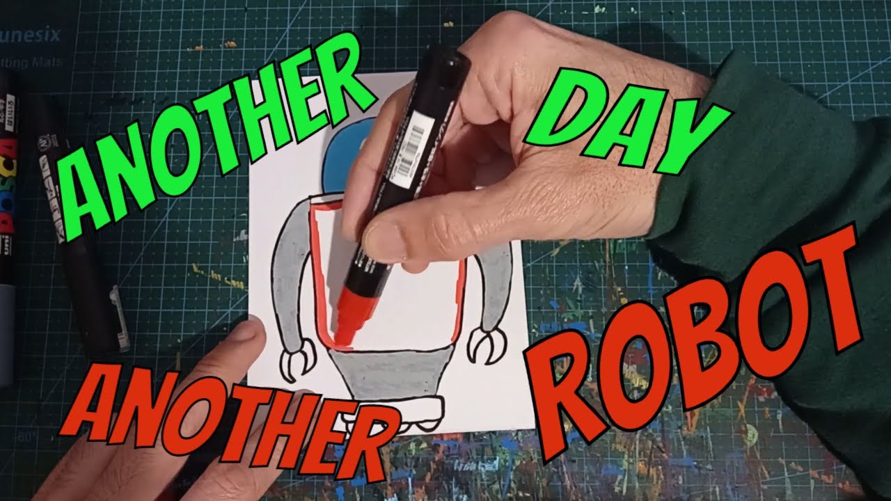 Drawing Random Robot - Posca Markers Art - YouTube
