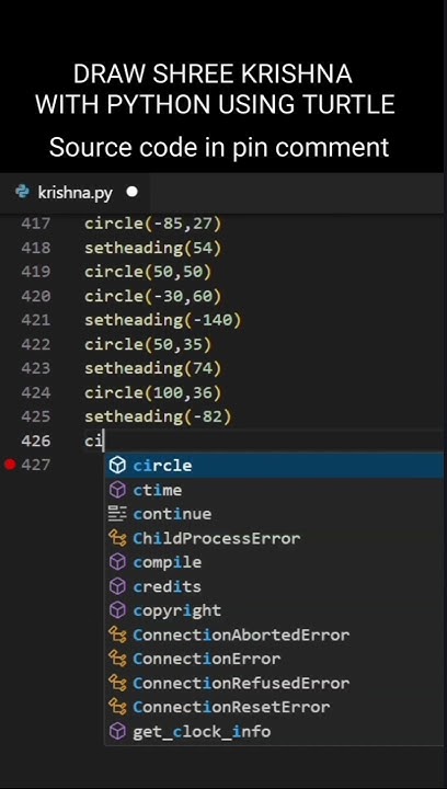 Draw Lord Krishna Using Python Turtle Graphics Pythonprogramming Coding Python Tutorial