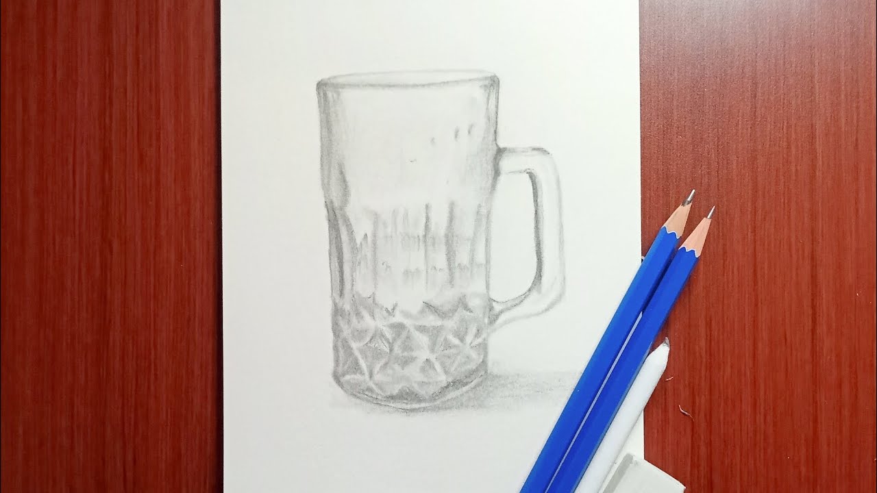 Cara menggambar gelas how to draw realistic glasess. - YouTube