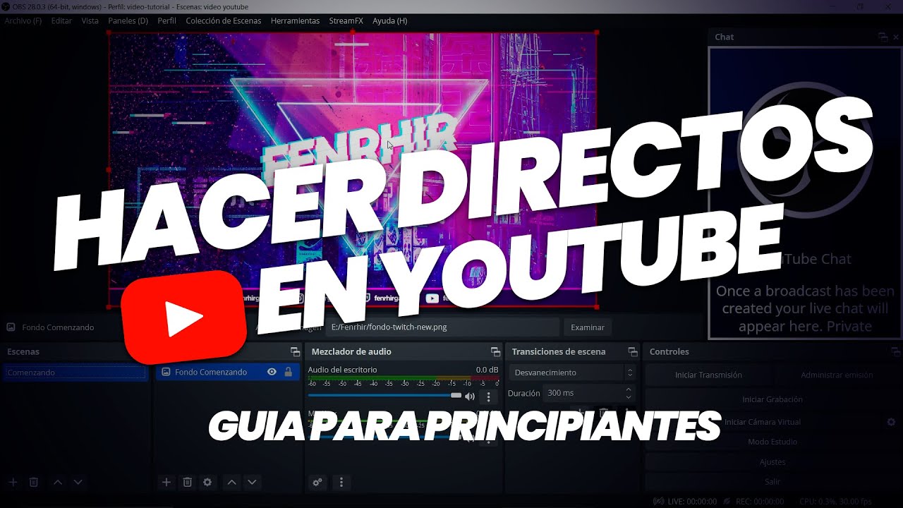COMO HACER DIRECTOS EN YOUTUBE - OBS Studio - YouTube
