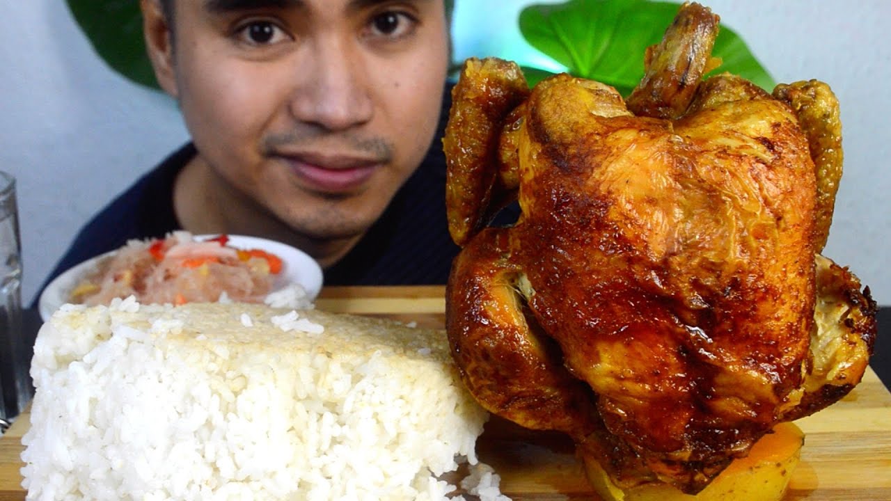destroying 1 whole rotisserie chicken | pinoy mukbang | filipino food ...