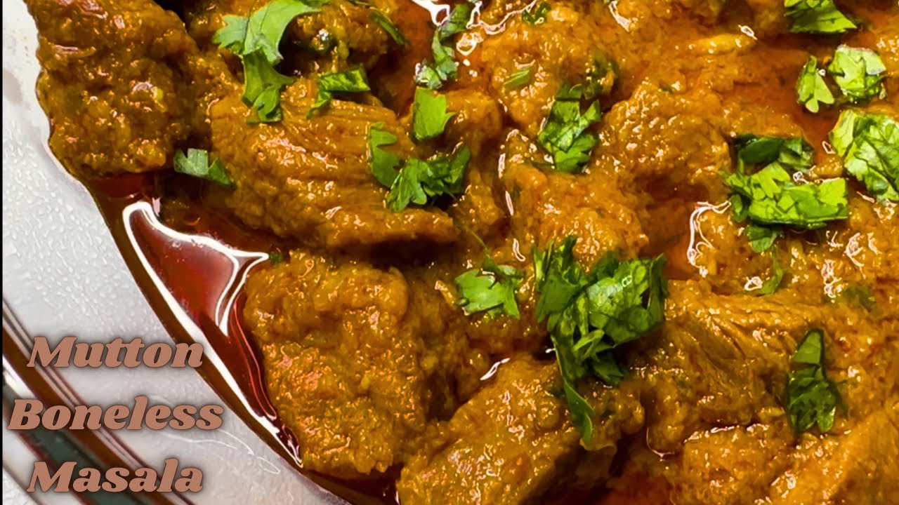 Restaurant Style Mutton Boneless Gravy | Mutton Curry boneless | How To ...