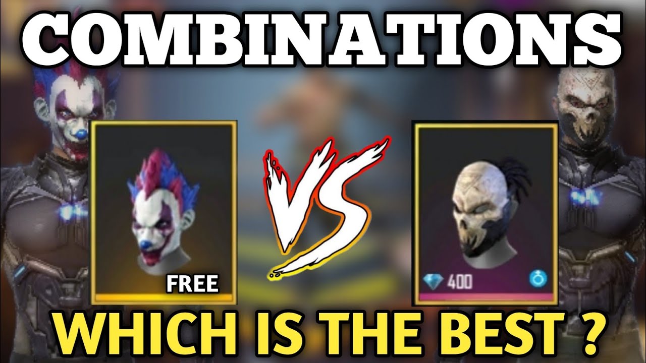 JOKER MASK VS SKULL MASK😱| BEST DRESS COMBINATIONS | FREE FIRE | - YouTube