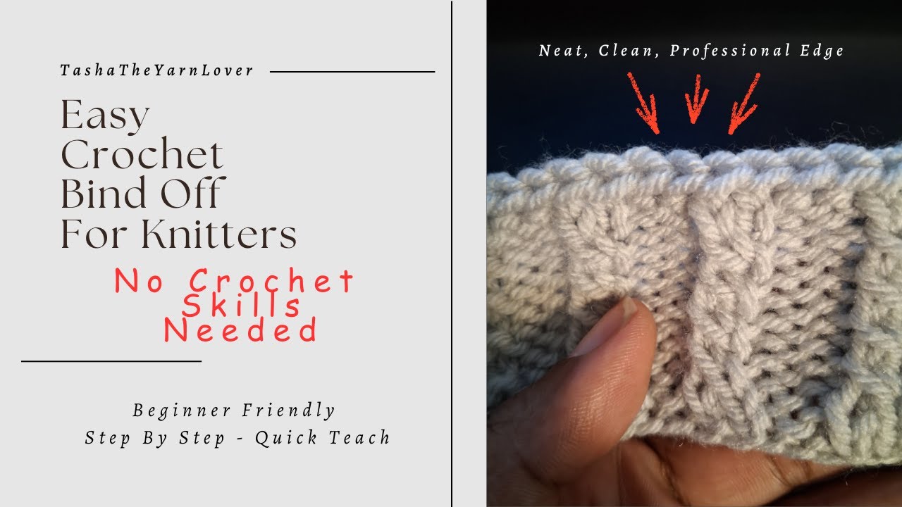 How to Knit the Crochet Bind Off - (No Crochet Skills Needed)Step By ...