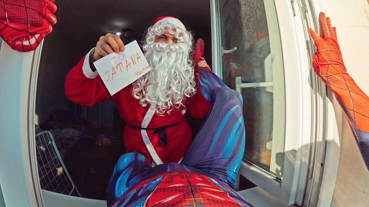 SPIDERMAN VS CRAZY SANTA IN REAL LIFE (Funny Christmas Parkour POV ...