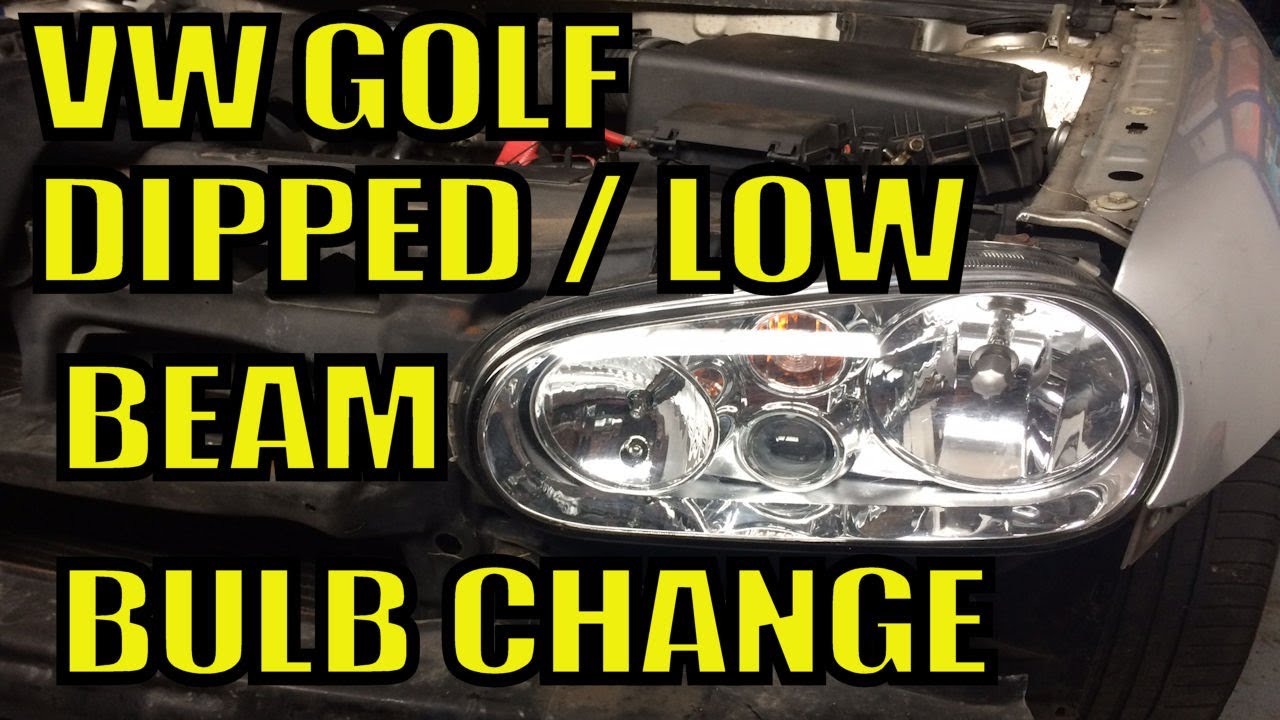 VW Golf Dipped Low Beam Bulb Change - YouTube