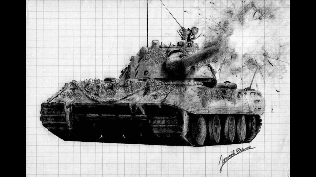 Drawing the Great E100 tank - YouTube