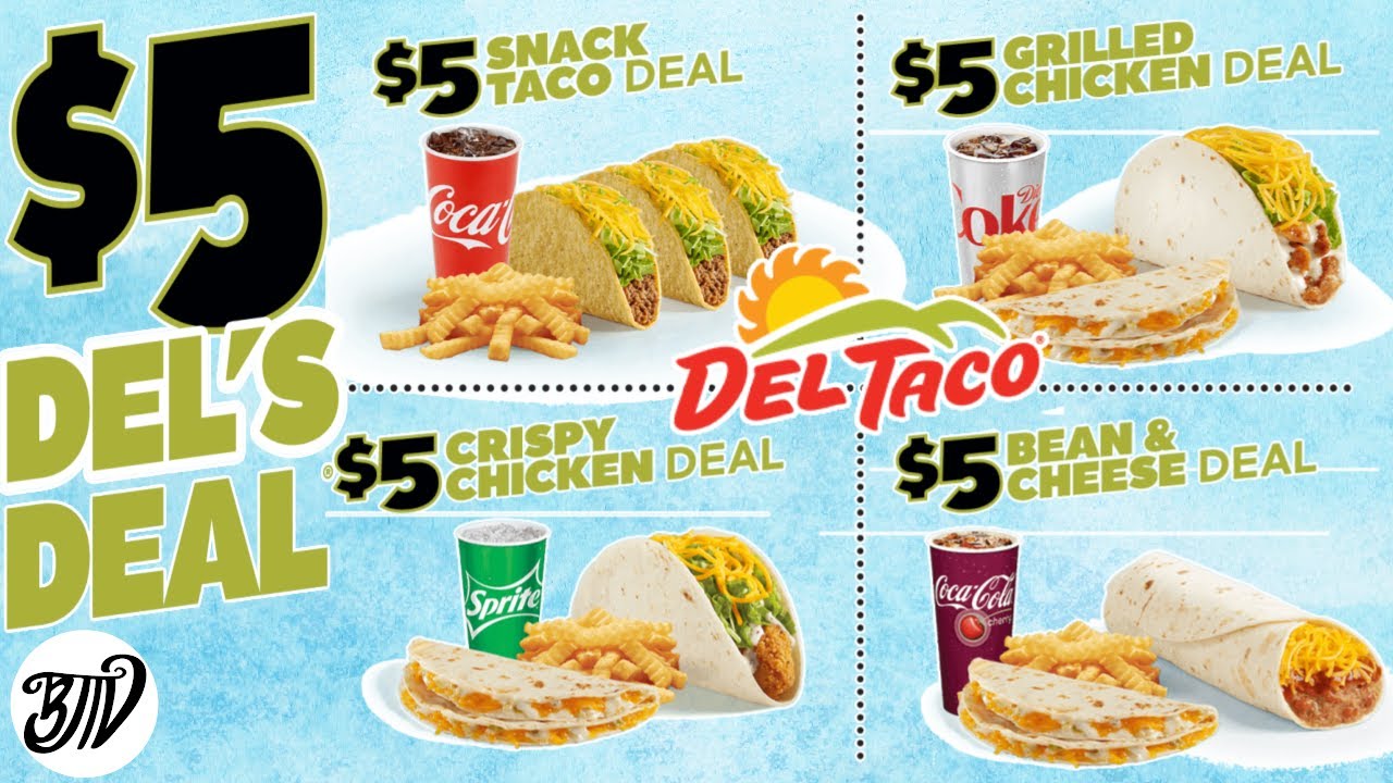 New $5 Del's Deal Meals @ Del Taco || Drive Thru Thursday - YouTube