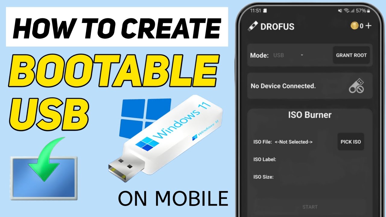 Create a Bootable USB from Android Phone | No PC Needed | Make Windows ...