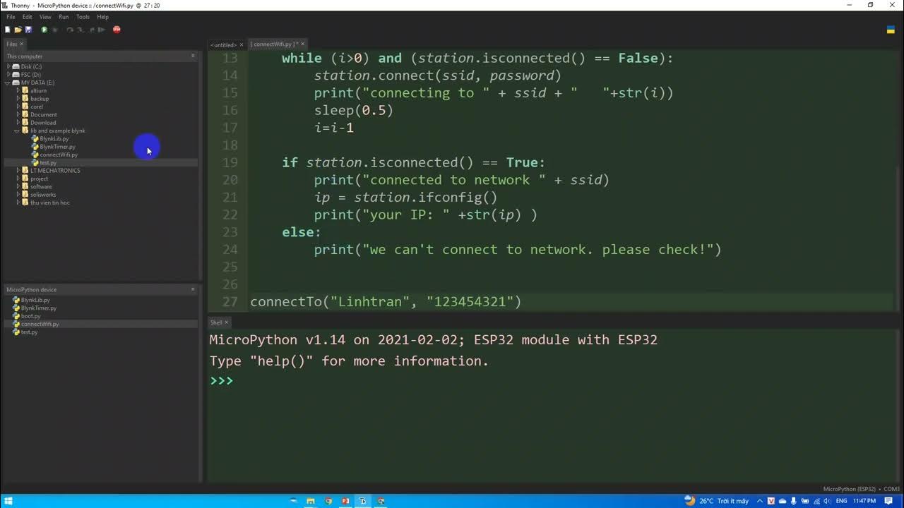 Micropython Với Esp32 Hướng Dẫn Kết Nối Esp32 Với Blynk Part2 Sử Dụng Code Mẫu điều Khiển 1