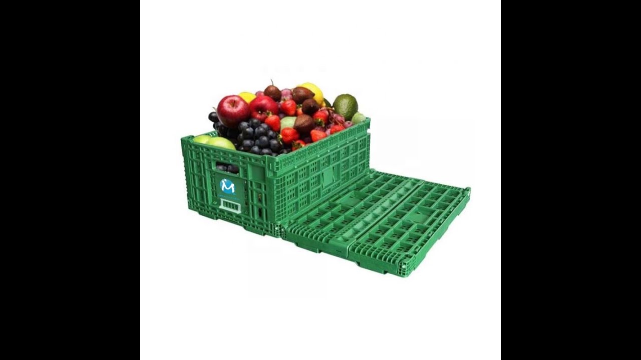 Heavy duty transport baskets turnover folding crates - YouTube