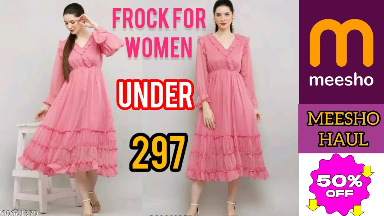 FROCK FOR WOMEN 🩷 UNDER 297😲😱MEESHO HAUL 😍 REVIEW 🩷 UNBOXING 🔥 MEESHO ...