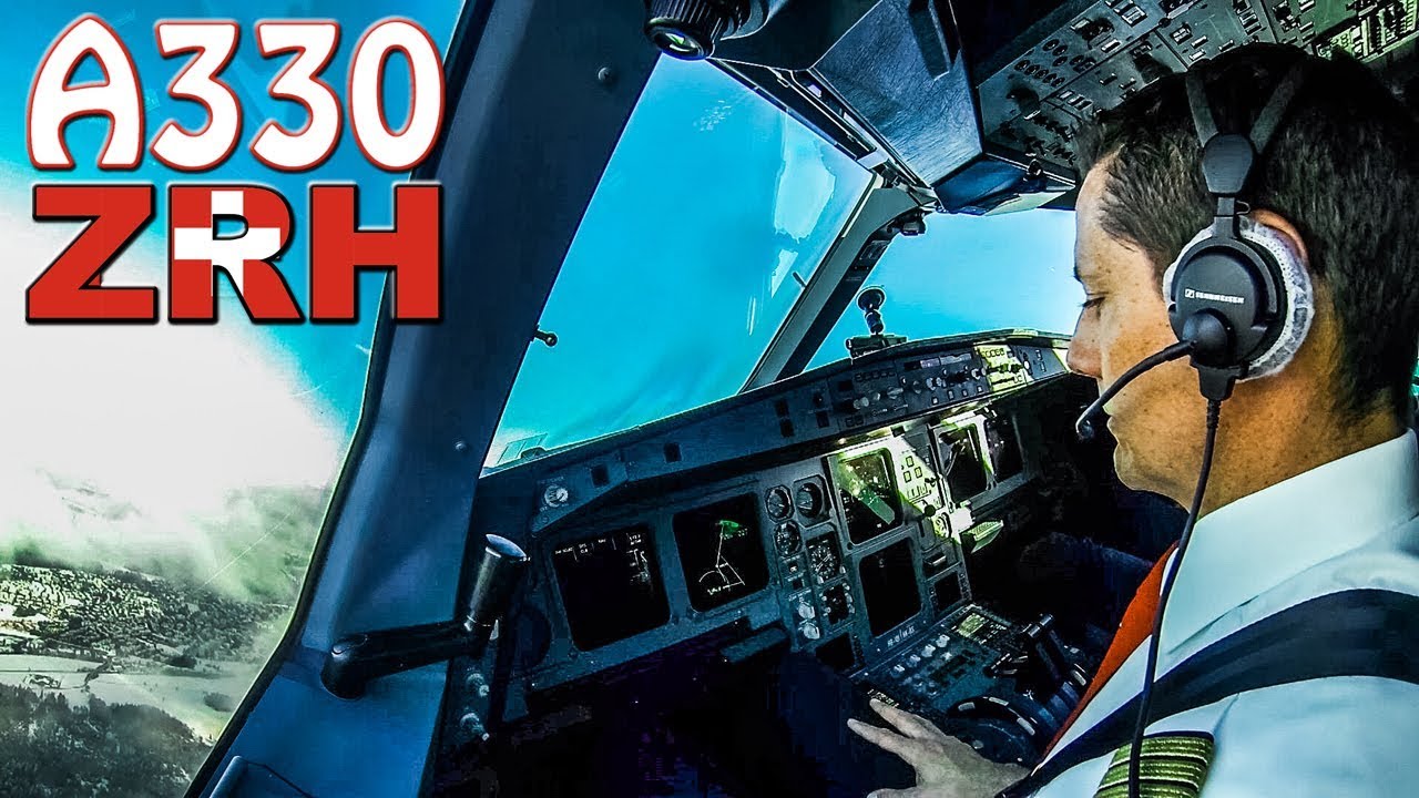 Piloting the AIRBUS A330 out of ZURICH - YouTube