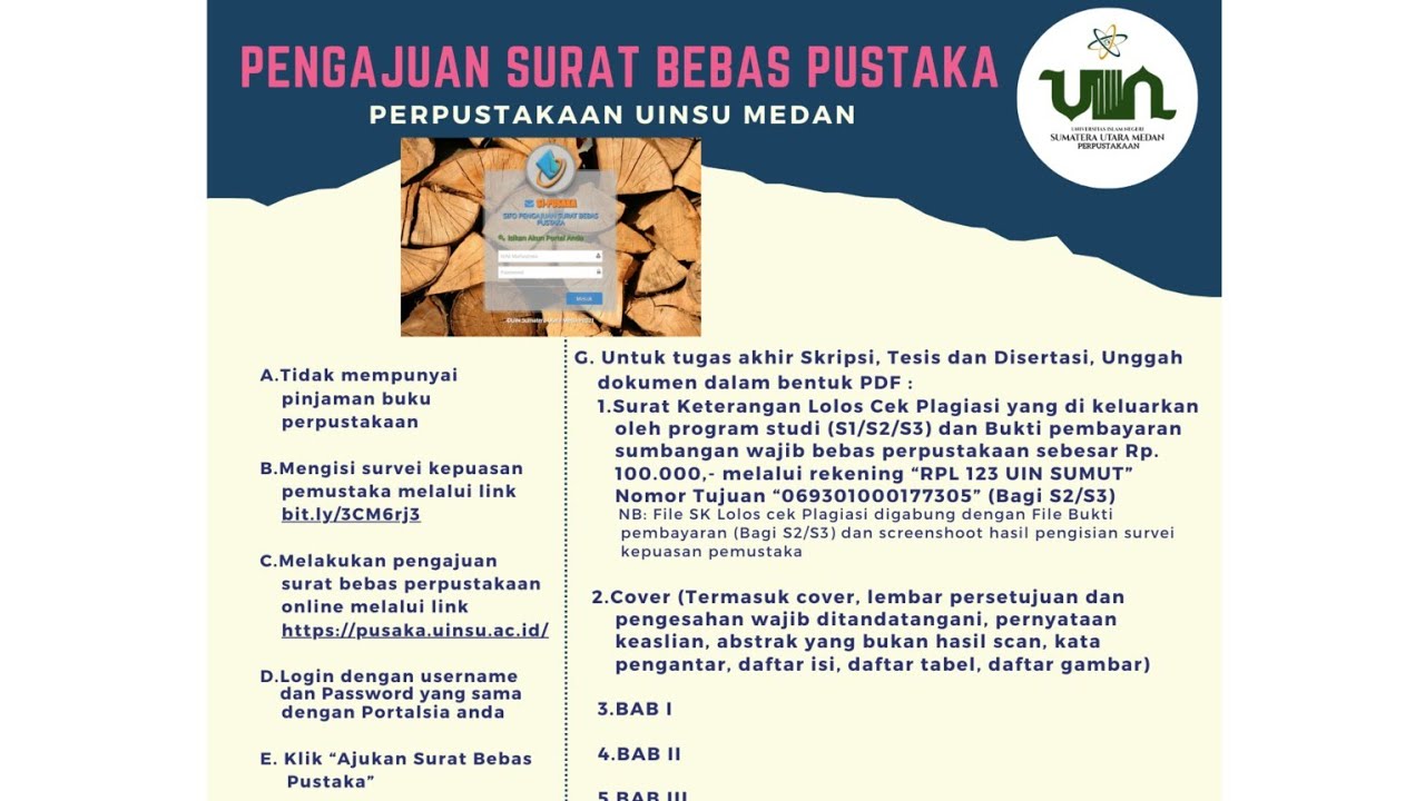Tutorial Membuat Surat Bebas Pustaka UINSU Medan || Untuk Memenuhi ...