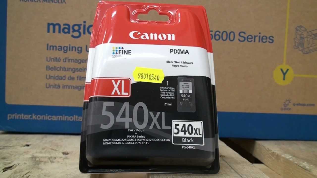 Canon PG-540XL ink black (5222B004) Pixma - YouTube