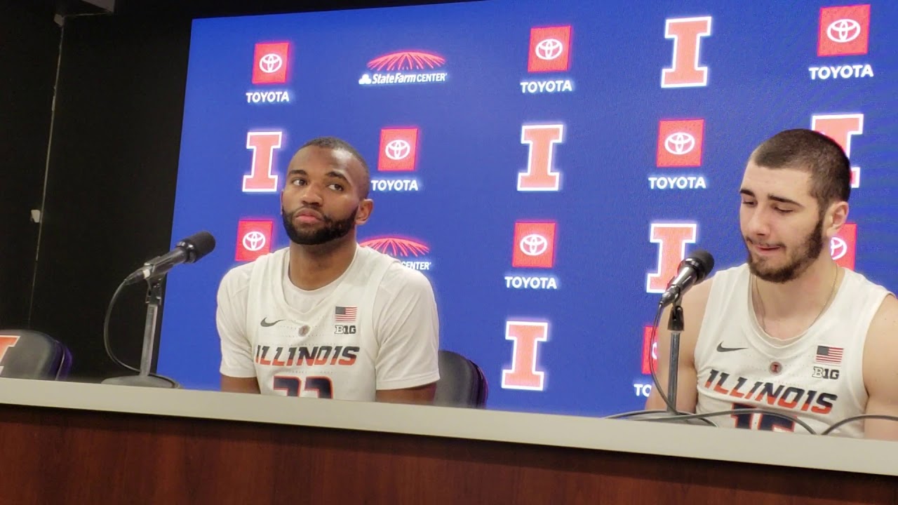 Illinois players Aaron Jordan and Giorgi Bezhanishvili - postgame ...